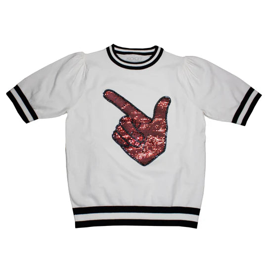 Sequin Varsity Short Sleeve Sweater, Texas Tech – The Ivy Cottage